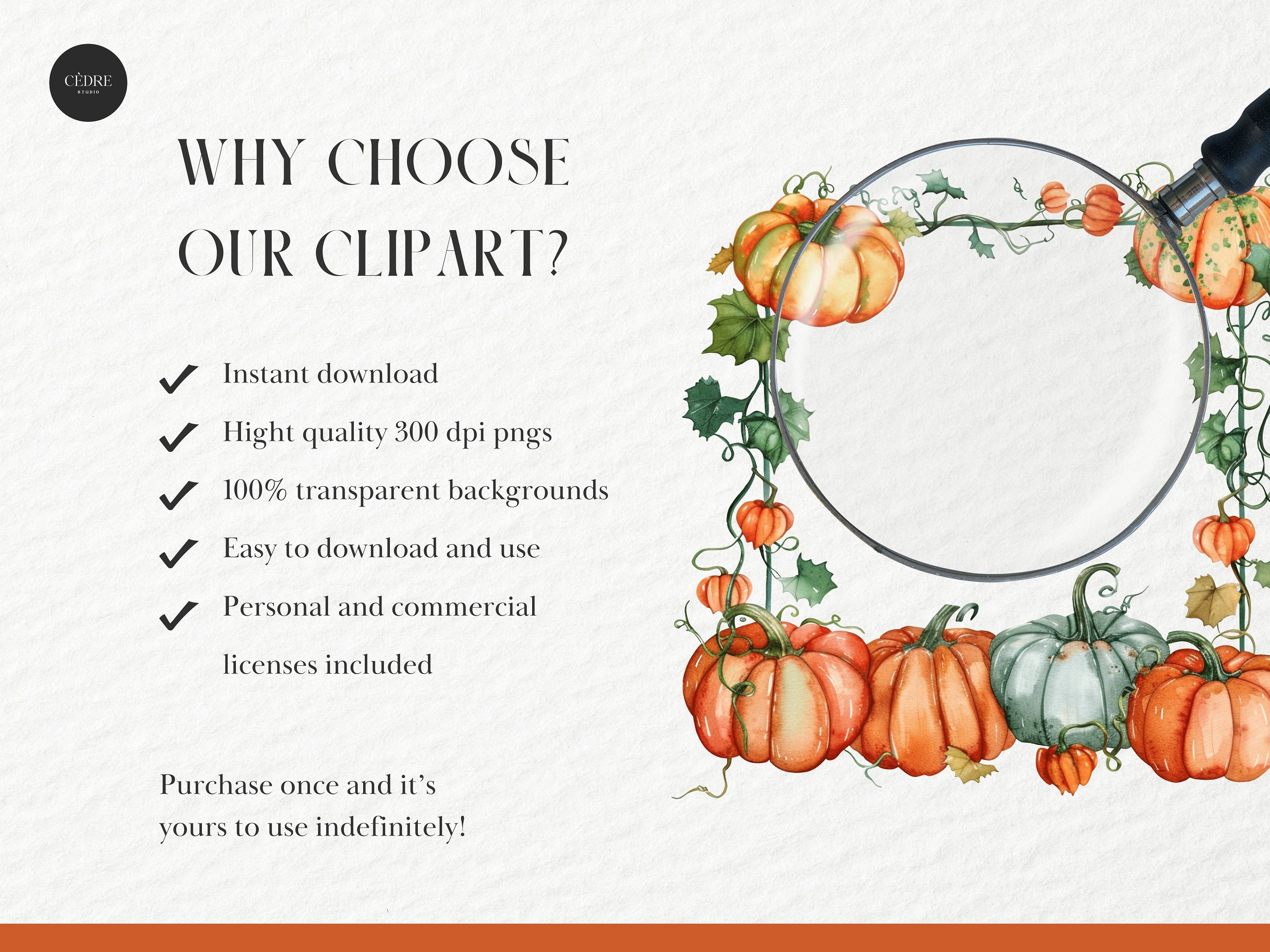 Watercolor Square Pumpkin Frame Clipart, Pumpkin Squared Frame Clipart ...