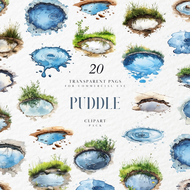 Puddles Clipart - Etsy
