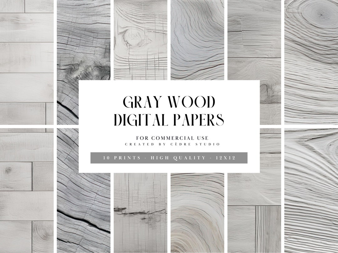 Gray Wood Digital Papers, Grey Wood Digital Patterns, Ash Wooden ...