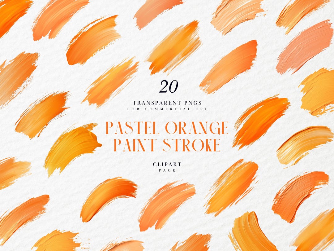 Pastel Light Orange Oil Paint Stroke Clipart, Acrylic Painting Brush ...