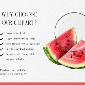 Watercolor Watermelon Clipart, Refreshing Watermelons Clipart, Summer ...