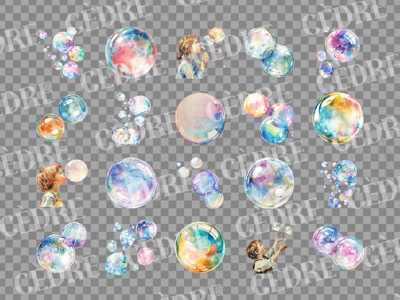Watercolor Bubbles Clipart, Blowing Bubbles Clipart, Bubble Popping ...