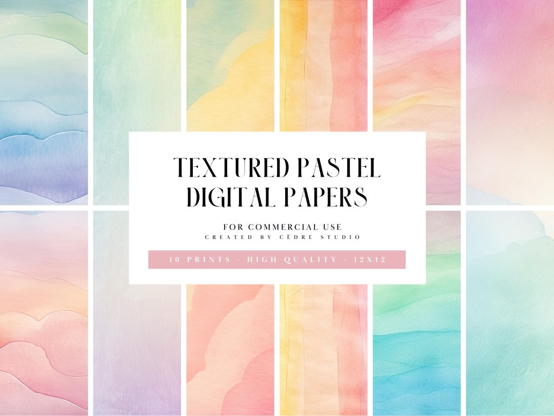 Pastel Watercolor Digital Papers, Pastel Ombre Digital Patterns, Pastel ...