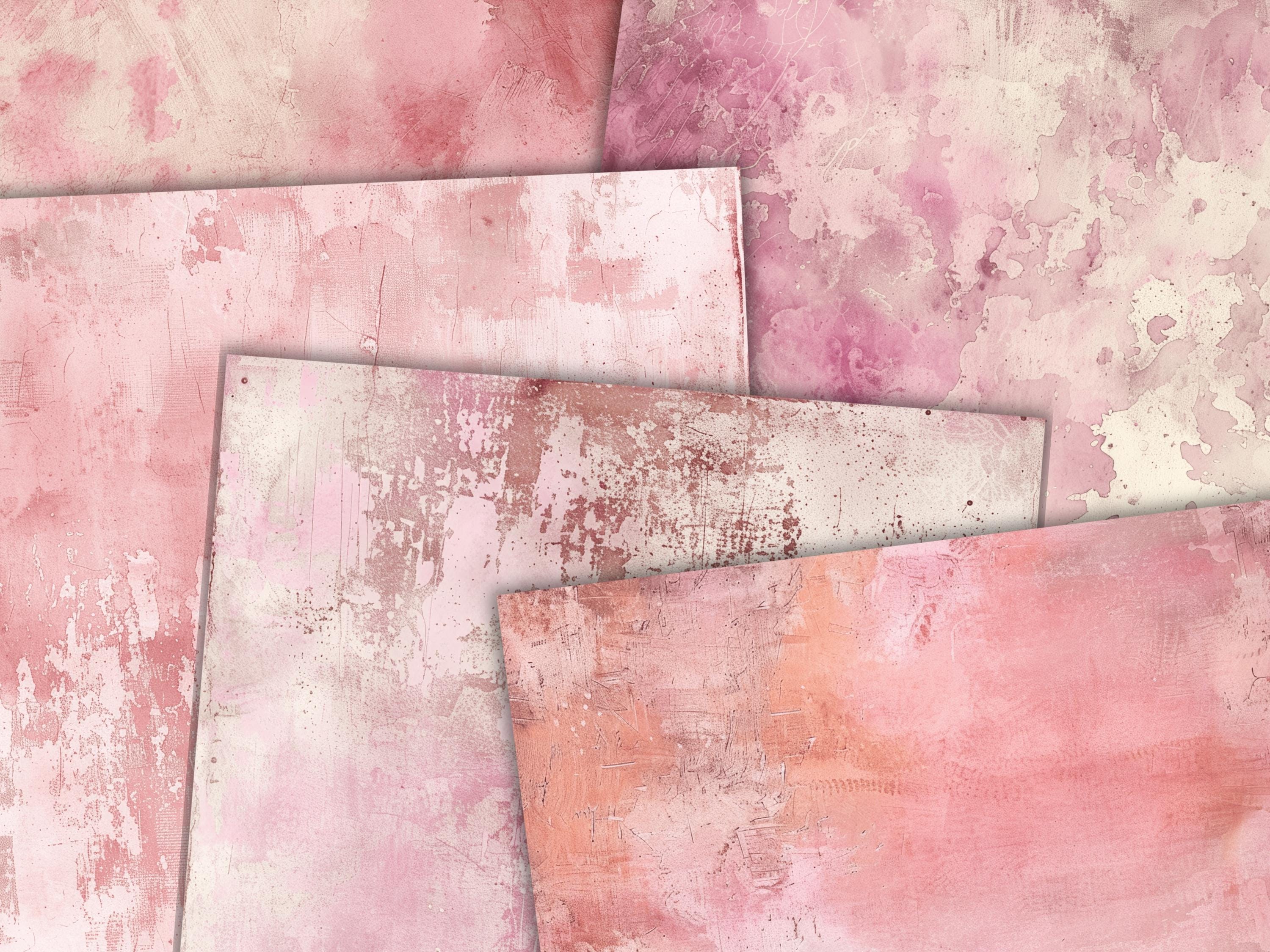 Pastel Pink Digital Textures, Watercolor Paper Digital Papers, Digital ...