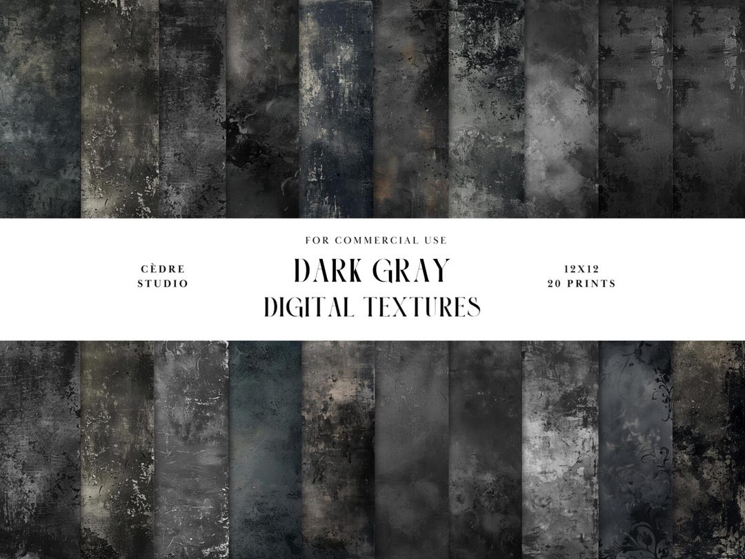 Dark Gray Digital Textures, Watercolor Paper Digital Papers, Digital ...
