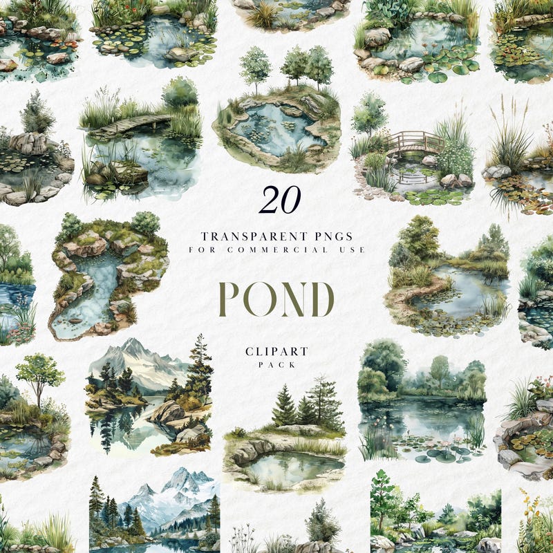 Pond Clipart - Etsy