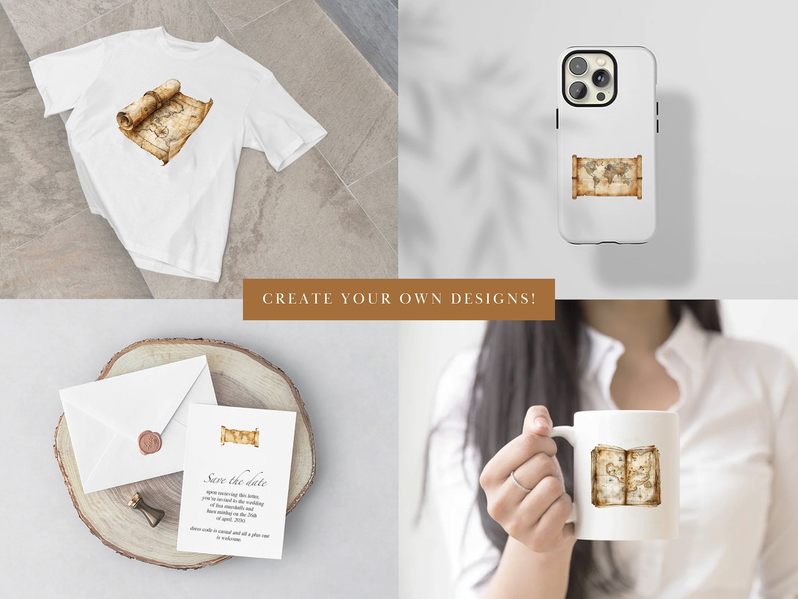 Watercolor Old Map Clipart, Old Maps Clipart, Vintage Map Clipart ...