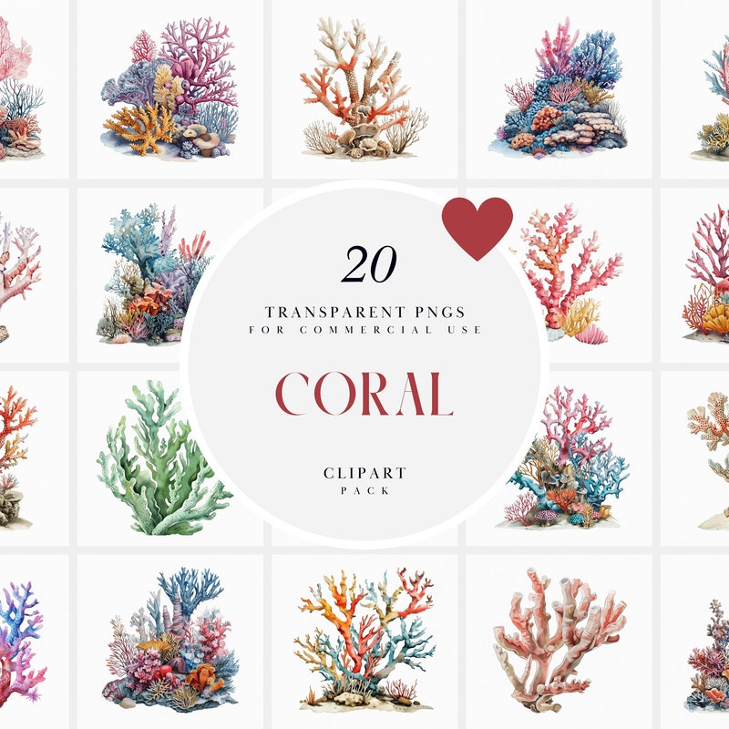 Coral Clipart - Etsy