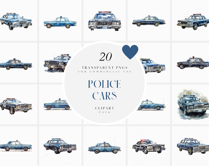 35 Police Cars Clipart Set - Police Vehicle and Officer Clip Art PNG ...