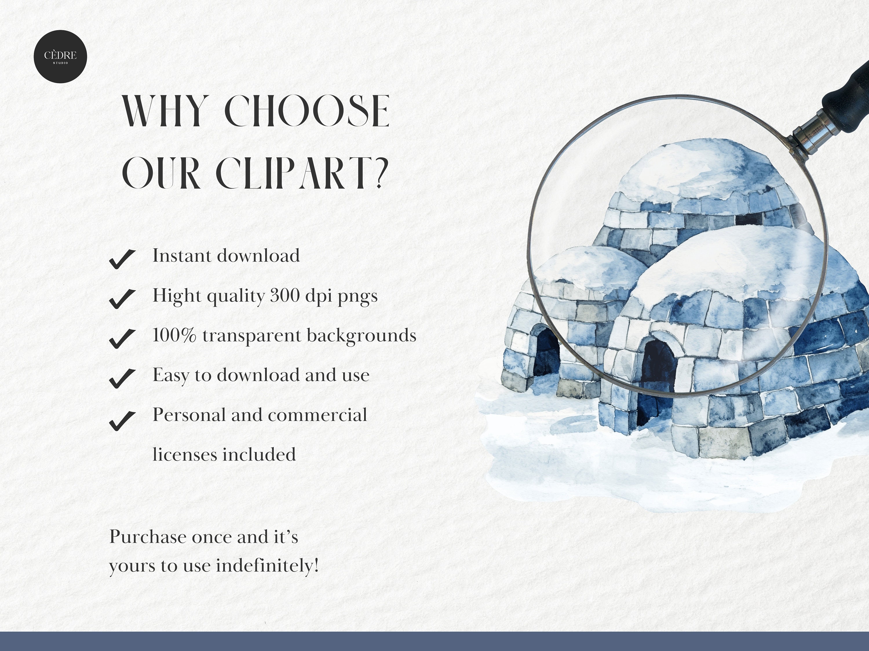 Watercolor Igloo Clipart, Cold Snowy Igloos, Icey Winter Igloo Village ...