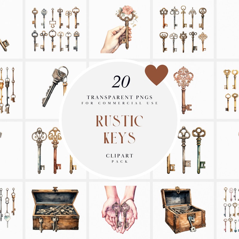 Skeleton Key Clipart - Etsy