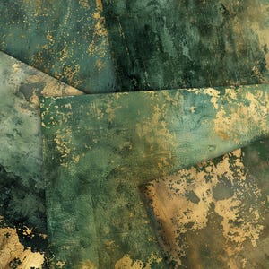 Green and Gold Digital Textures, Green and Golden Digital Papers ...
