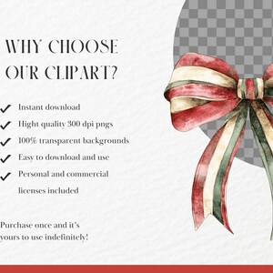 Watercolor Christmas Bows Clipart, Bow With Ribbon, Xmas, Gift Wrapping ...