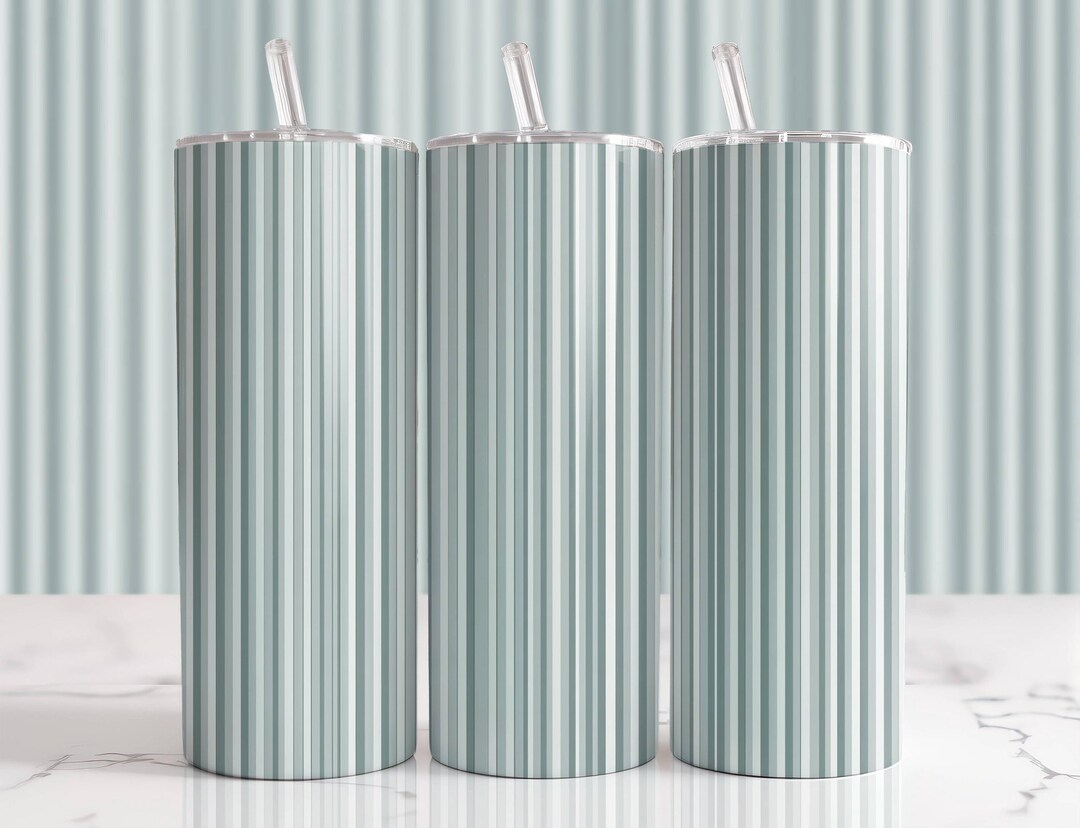 20 Oz Skinny Tumbler Wrap, Gray Vertical Stripe, Clean Lines, Straight ...