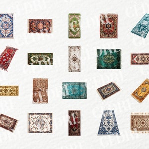 Watercolor Persian Rug Clipart, Persian Carpet Clipart, Iranian, Middle ...