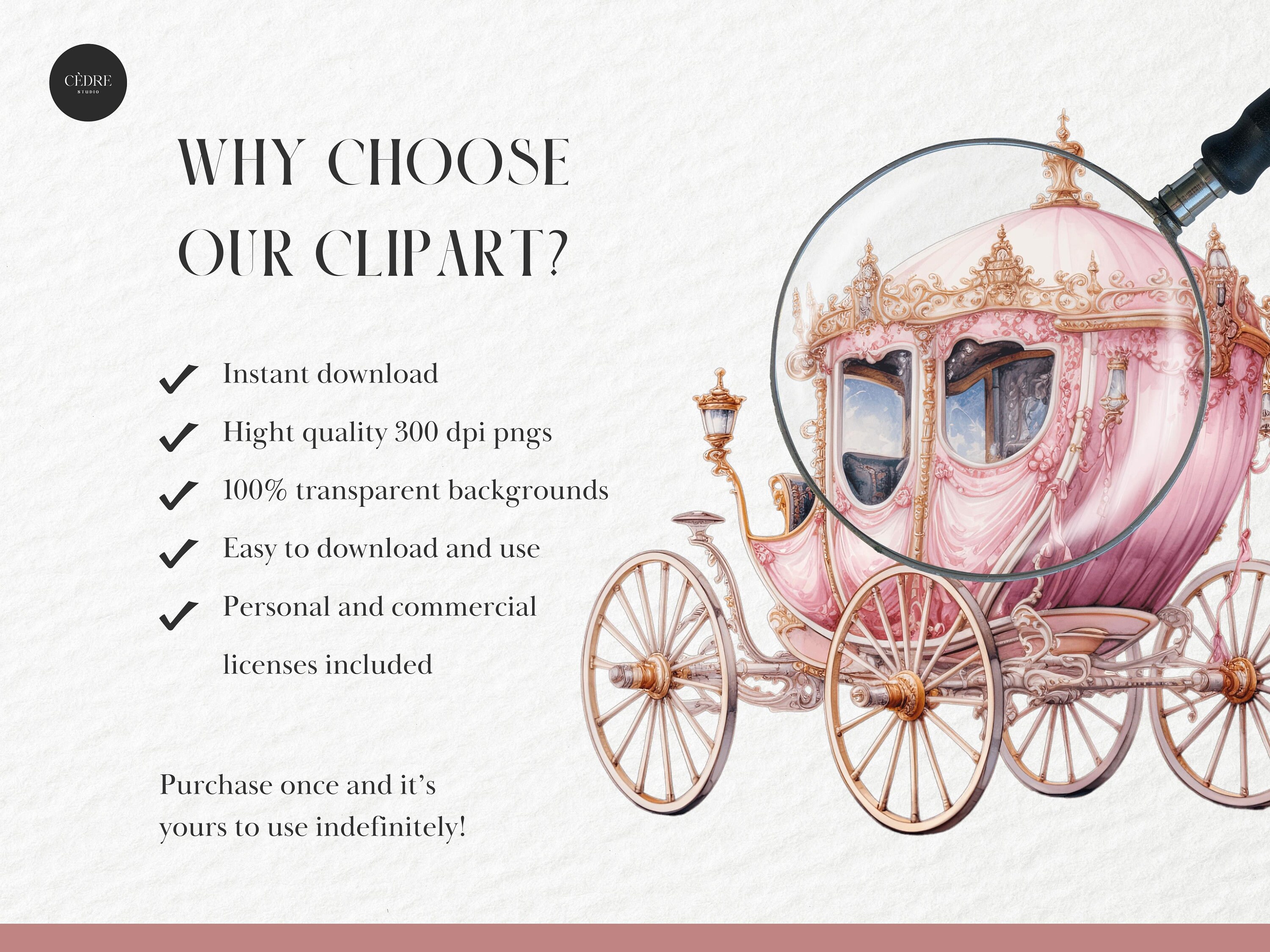 Watercolor Pastel Carriage Clipart, Fairytale Princess Pastel Carriages ...