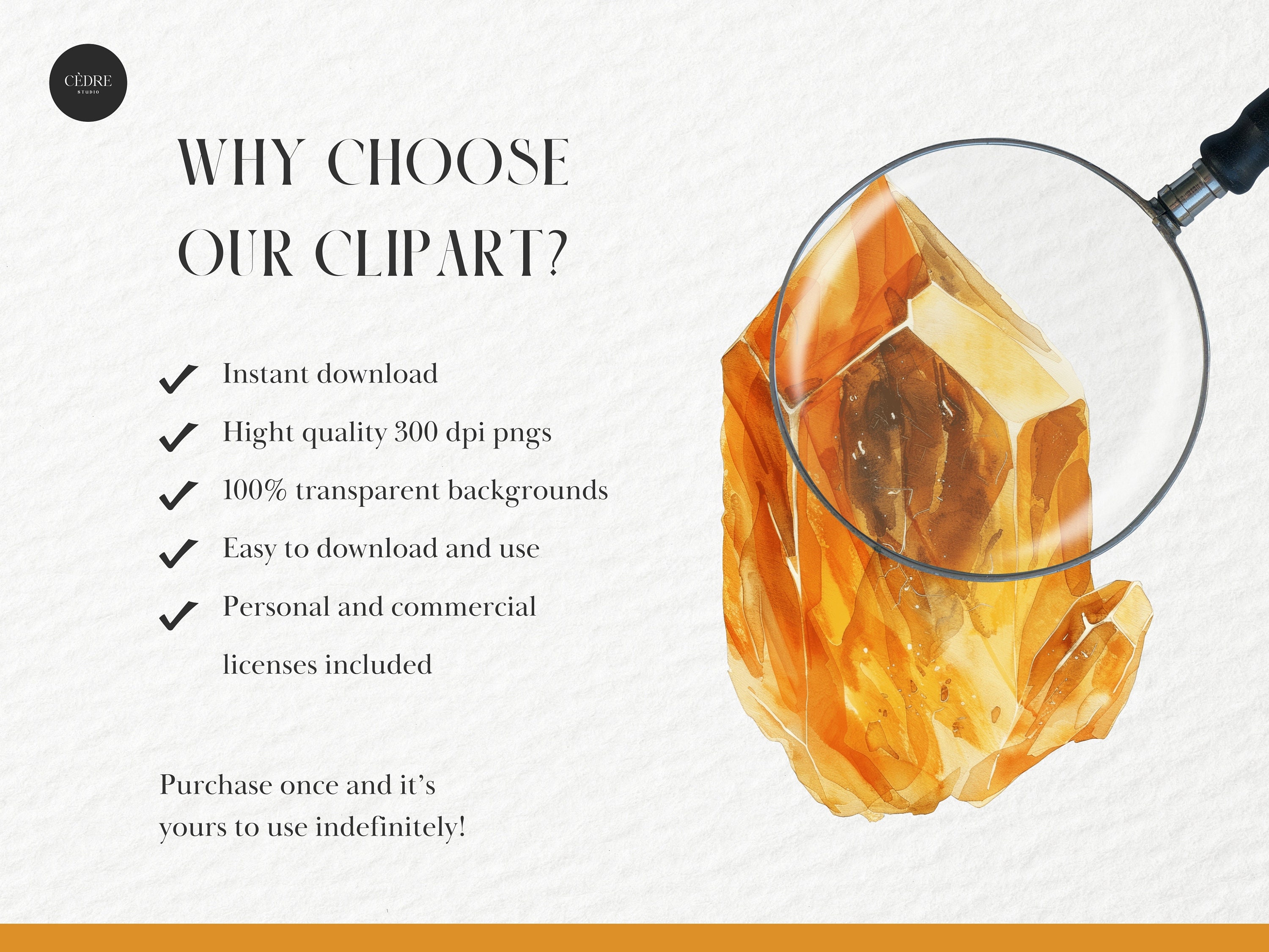 Watercolor Golden Topaz Clipart, Crystal Topaz Stone Clipart, Yellow ...