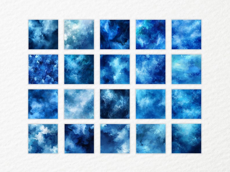 Abstract Blue Digital Papers, Boho Blue Digital Backgrounds, Wallpapers ...