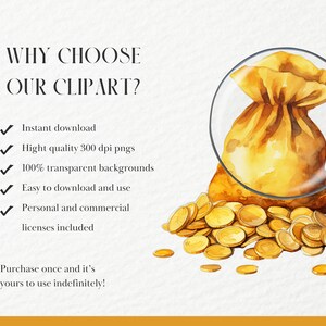 Watercolor Golden Coins Clipart, Lucky Coin Clipart, Cash Currency ...