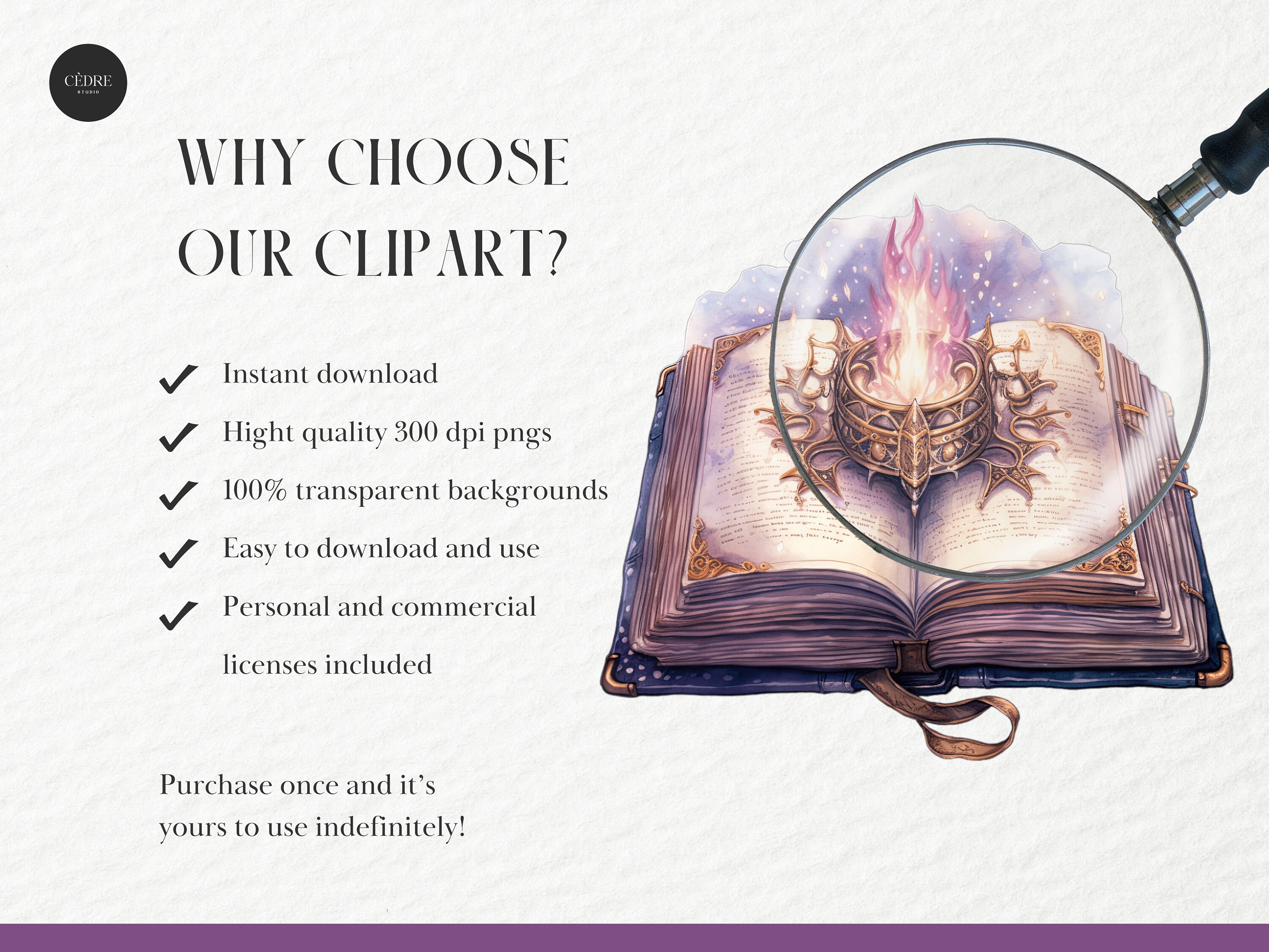 Watercolor Spell Book Clipart, Fantasy Spell Books Clipart, Enchanted ...