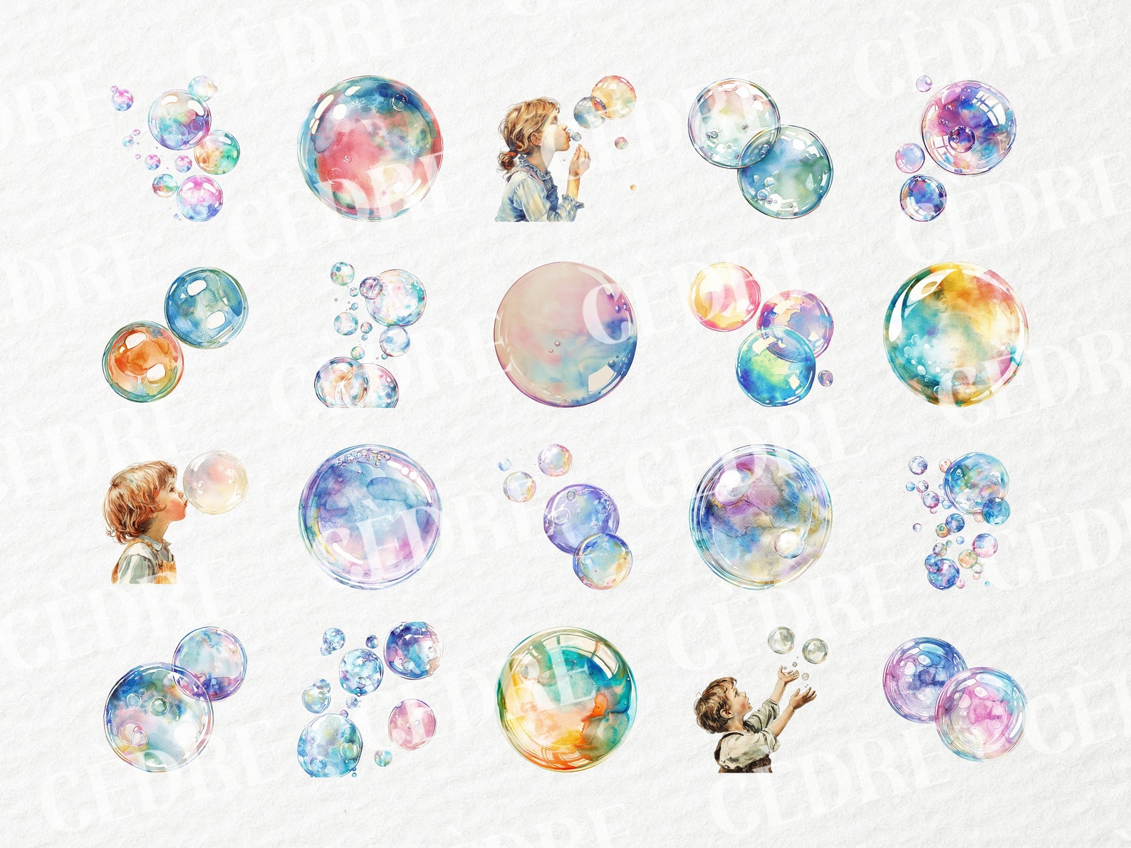 Watercolor Bubbles Clipart, Blowing Bubbles Clipart, Bubble Popping ...