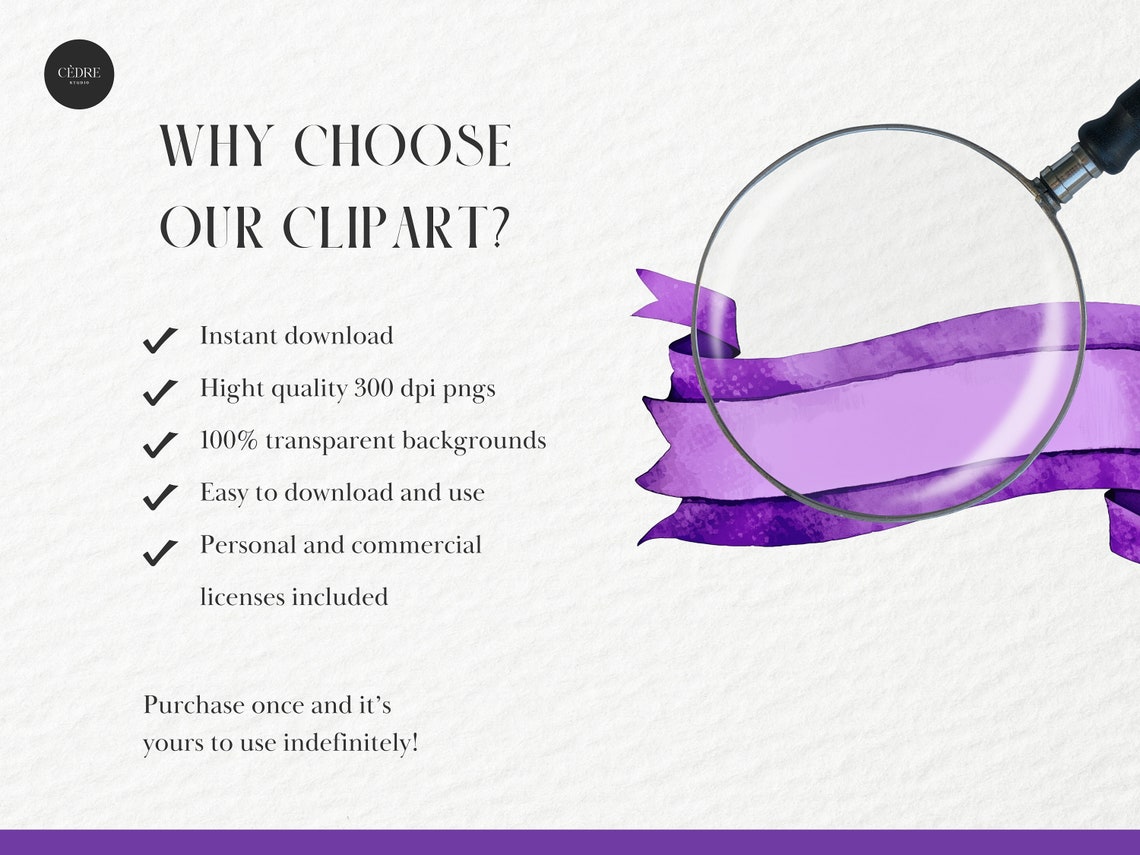 Watercolor Purple Scroll Banner Clipart, Purple Ribbon Banner Clipart ...