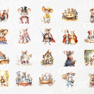 Watercolor Fairytale Mouse Clipart, Fantasy Mouse Clipart, Cute Pet ...