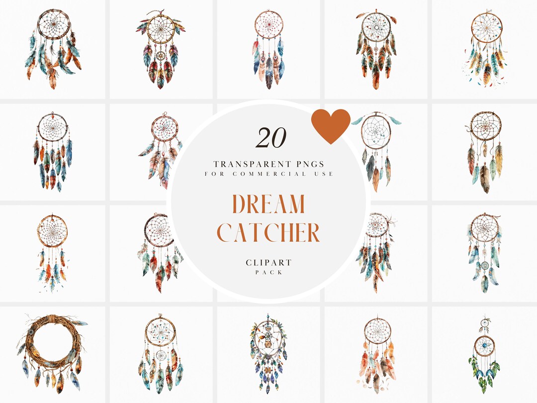 Watercolor Dreamcatcher Clipart, Feather, Floral, Native American ...
