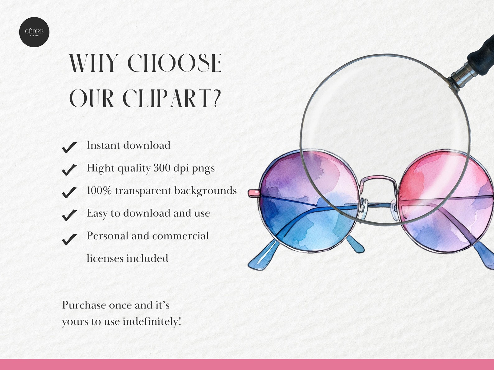 Watercolor Sunglasses Clipart, Shades Clipart, Vintage Sunglasses PNG ...