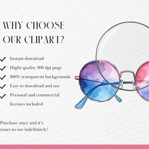 Watercolor Sunglasses Clipart, Shades Clipart, Vintage Sunglasses PNG ...