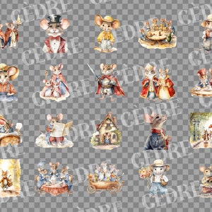 Watercolor Fairytale Mouse Clipart, Fantasy Mouse Clipart, Cute Pet ...