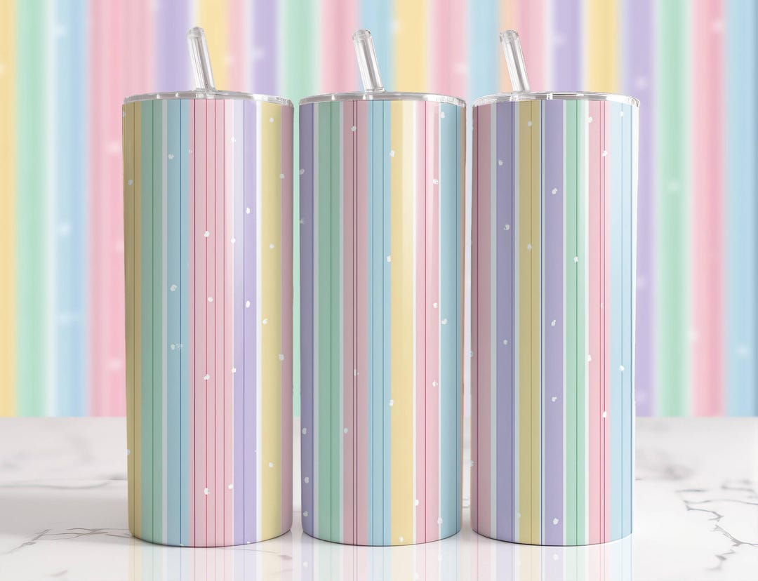 20 Oz Skinny Tumbler Wrap, Sparkly Vertical Stripe, Shimmery, Straight ...