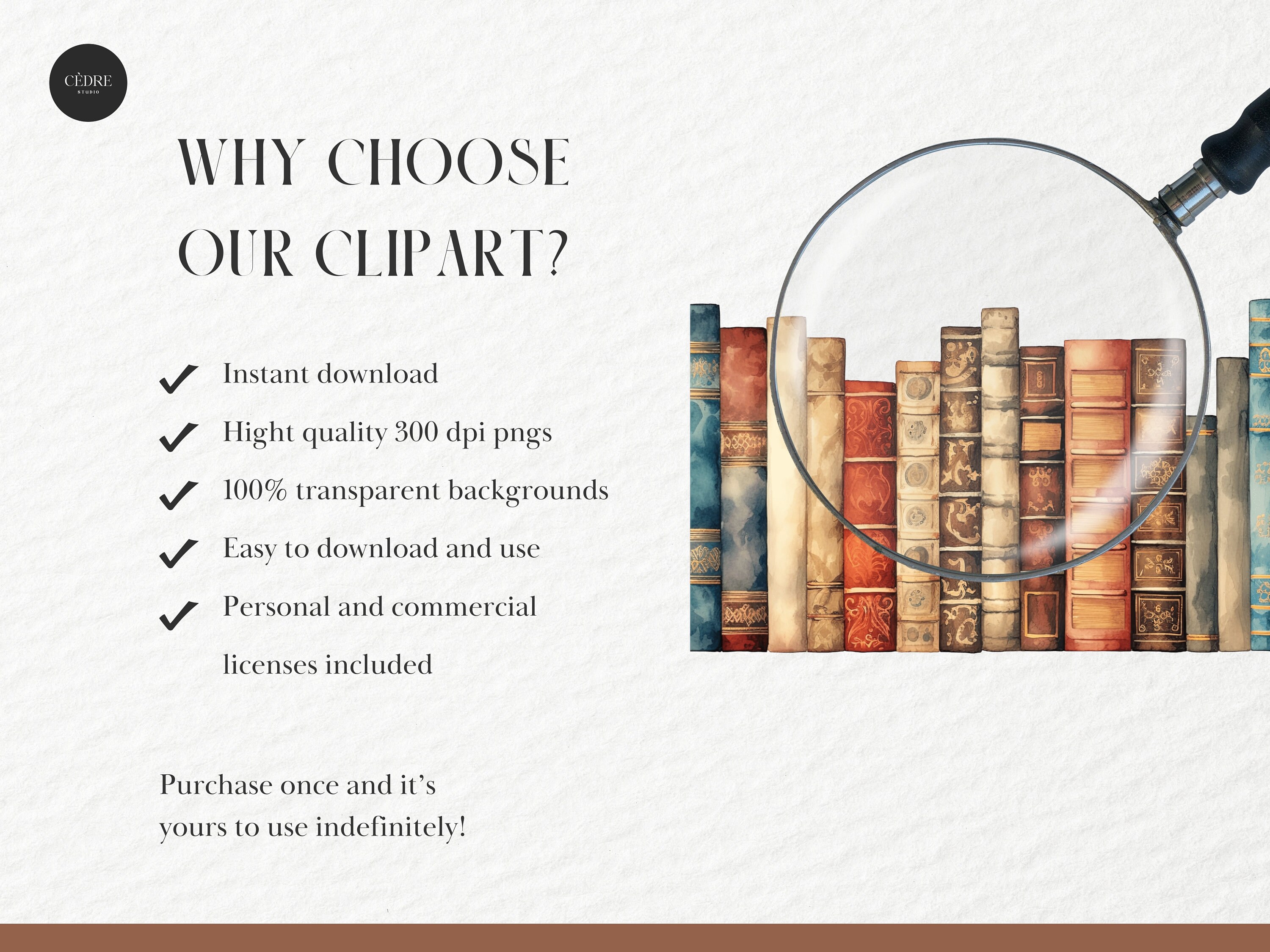 Watercolor Books Border Clipart, Book Banner Clipart, Book Page Liners ...