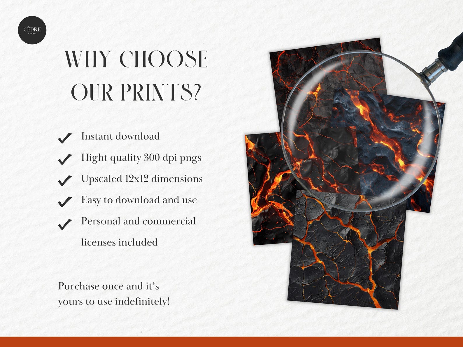 Molten Lava Digital Papers, Black Red Magma Digital Background, Digital ...