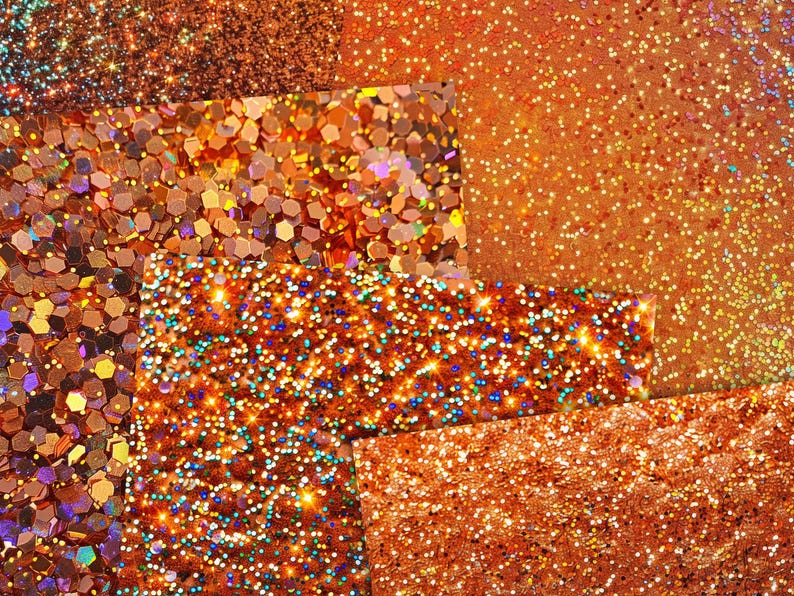 Orange Glitter Digital Papers, Sparkly Glitter Digital Texture, Shimmer ...