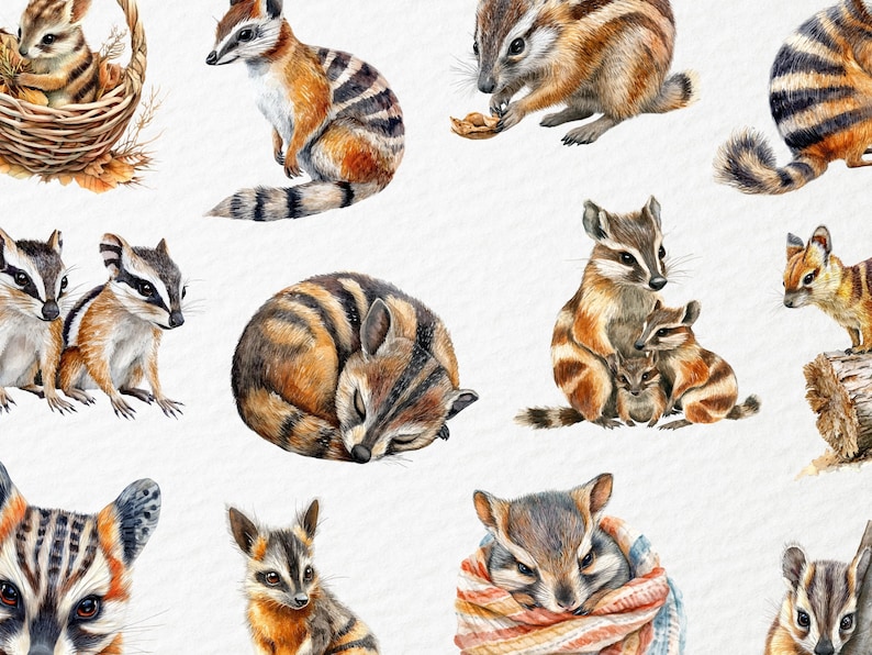 Watercolor Realistic Numbat Clipart, Numbats, Australian Fauna ...