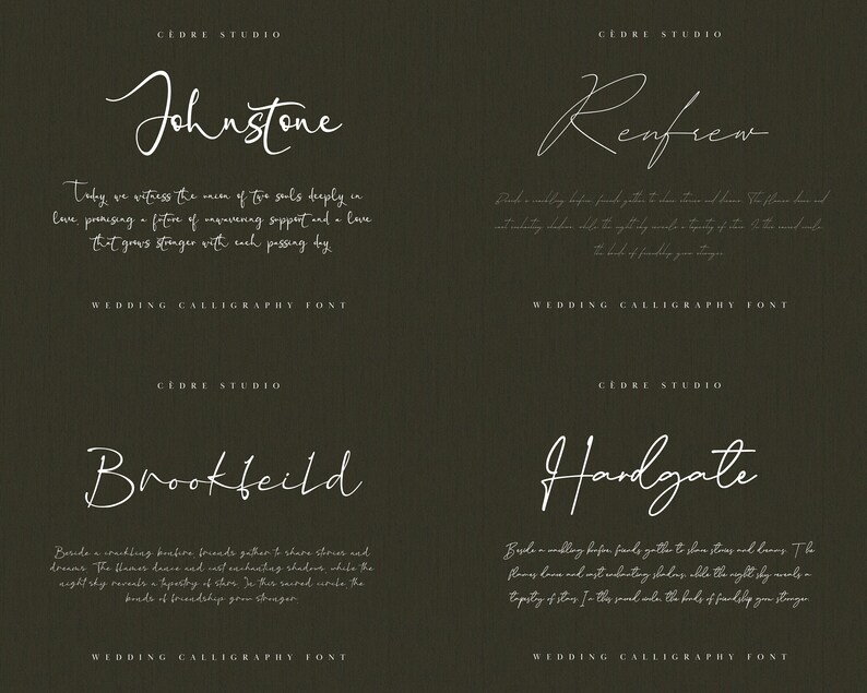 Wedding Calligraphy Font Bundle, Wedding Calligraphy Fonts OTF, Fine ...