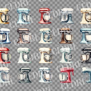 Watercolor Standing Mixer Clipart, Kitchen Mixer Clipart, Electric ...
