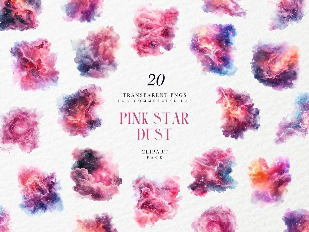 Watercolor Pink Fairy Dust Clipart, Fairy Dust Overlay, Glitter ...