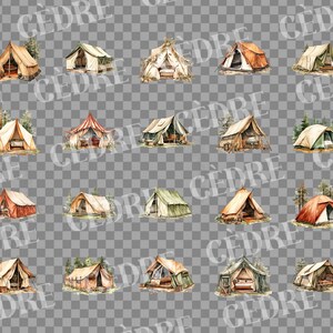 Watercolor Camping Tent Clipart, Camping Tents Clipart, Outdoors Remote ...