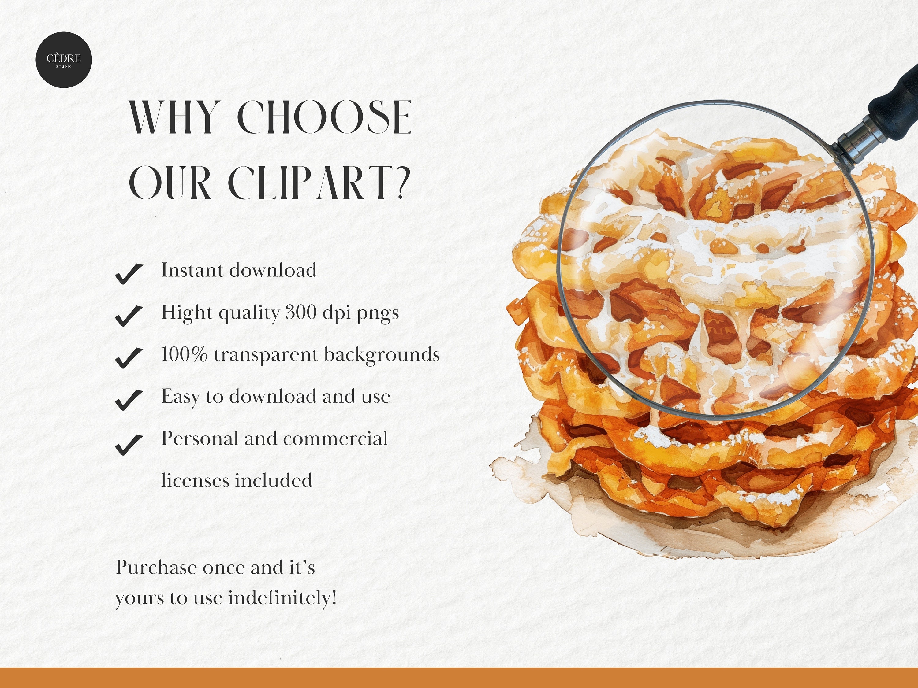 Watercolor Funnel Cake Clipart, Funnel Cakes, Carnival Country Fair ...
