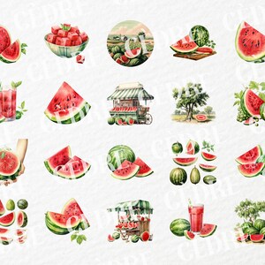 Watercolor Watermelon Clipart, Refreshing Watermelons Clipart, Summer ...