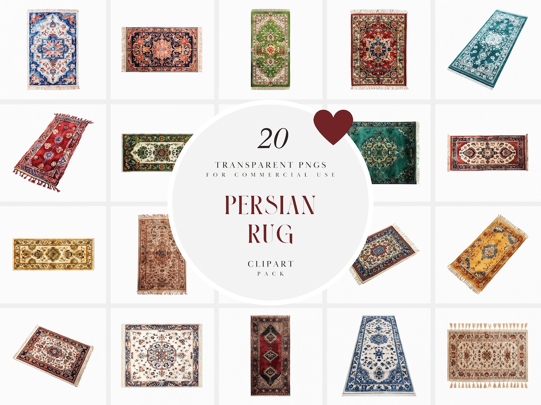 Watercolor Persian Rug Clipart, Persian Carpet Clipart, Iranian, Middle ...