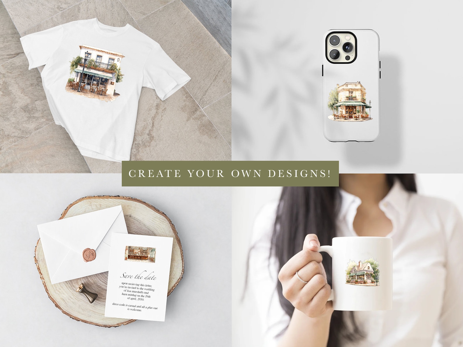 Watercolor European Cafe French Cafes Clipart Parisian - Etsy