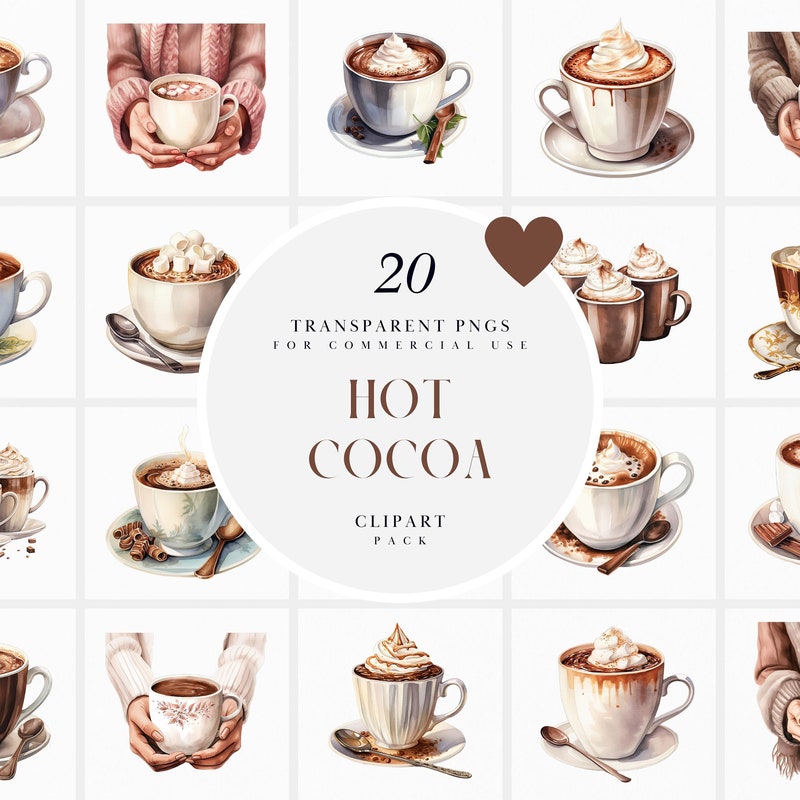 Hot Cocoa Clipart - Etsy