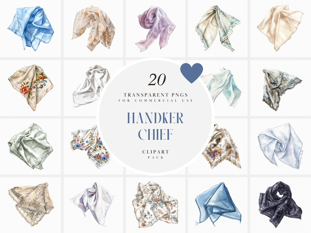 Watercolor Handkerchief Clipart, Cloth Napkin Clipart, Fabric, Knit ...