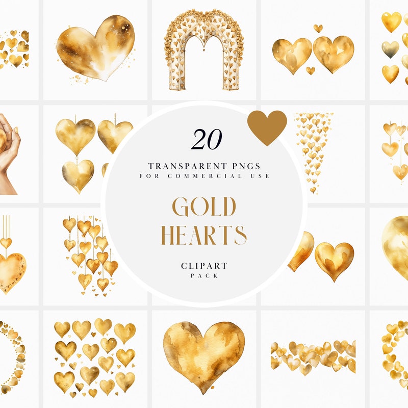 Gold Heart Stickers - Etsy
