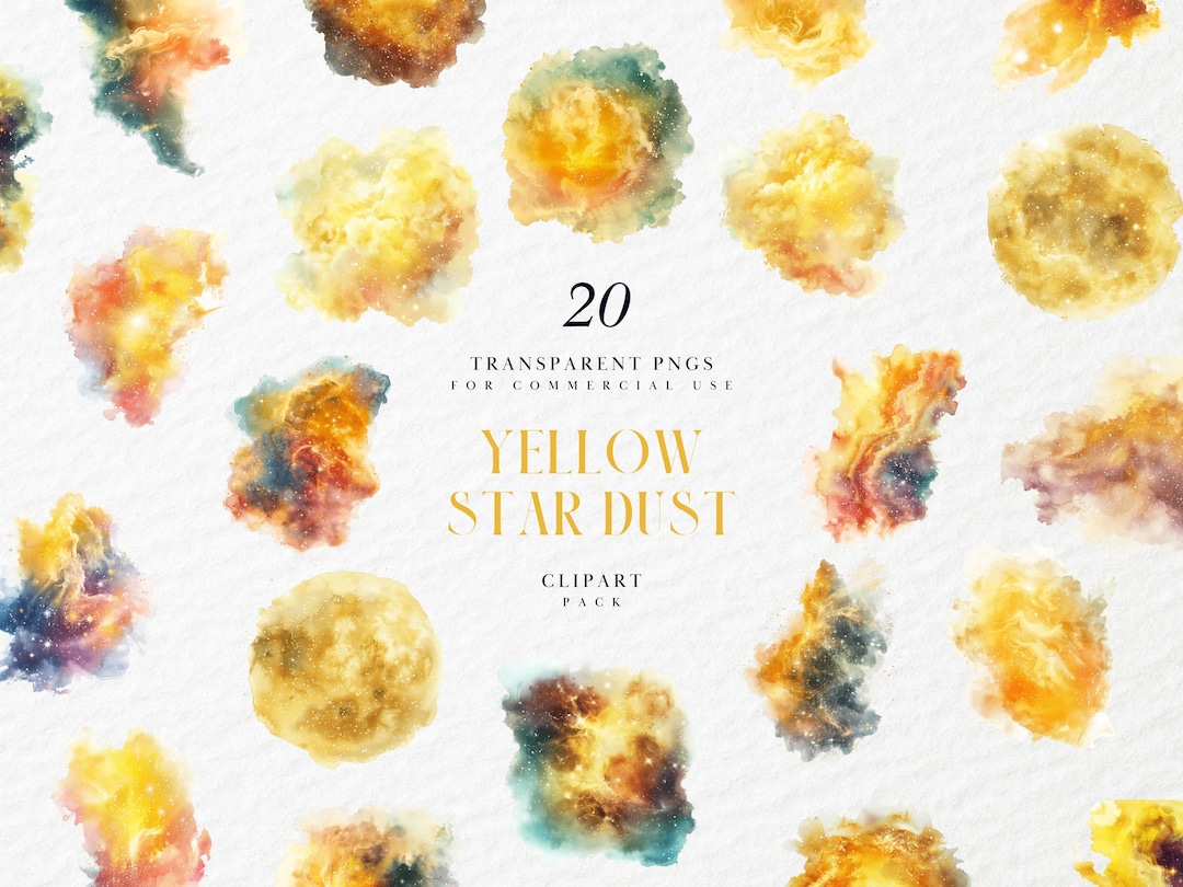 Watercolor Yellow Fairy Dust Clipart, Fairy Dust Overlay, Glitter ...