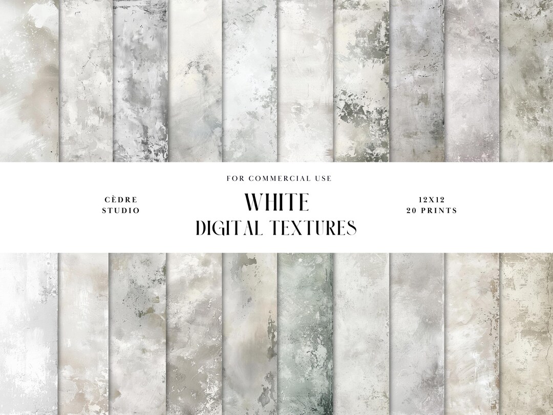 Plain White Digital Textures, Watercolor Paper Digital Papers, Digital ...