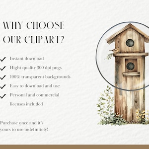 Watercolor Wooden Birdhouse Clipart, Wood Birdhouses Clipart, Porch ...